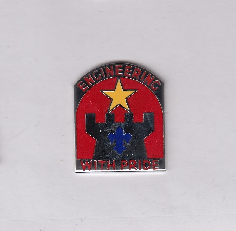 308th Engineer Battalion Airborne DUI crest c/b clutchback badge G-23 ...