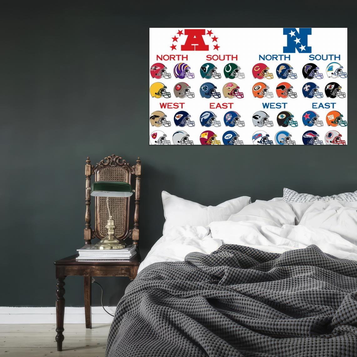 V1472 All NFL Teams Helmets Logos Football Sport Decor WALL POSTER ...