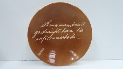 HARRY MEMMOTT DISH AUSTRALIAN POTTERY DISH INSCRIBED SAYING - SOUVENIR ...