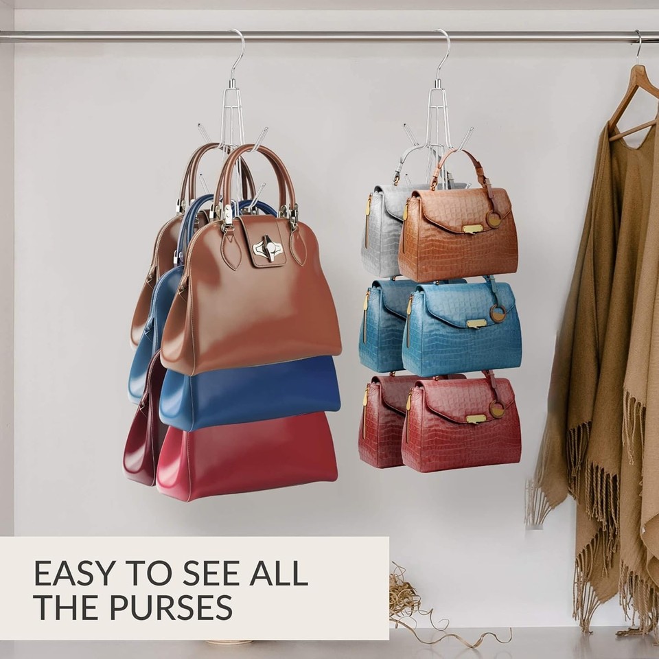 Purse Hanger Organizer for Closet, Hanging Bag Holder, Keeping Purses ...