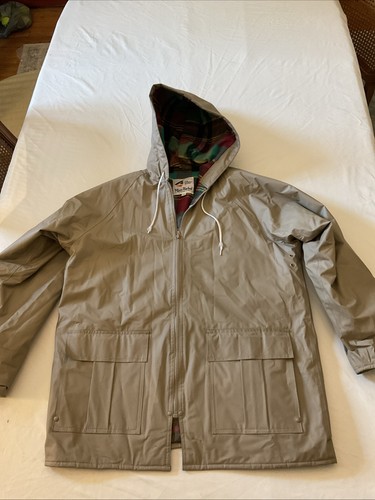 Misty Harbor PVC Hooded Rain Coat Jacket Slicker ~ Plaid Lining ~ Women ...