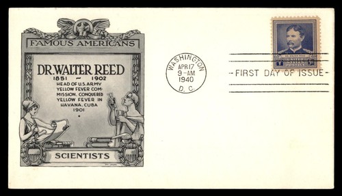 Mayfairstamps US FDC 1940 Dr Walter Reed Yellow Fever First Day Cover ...