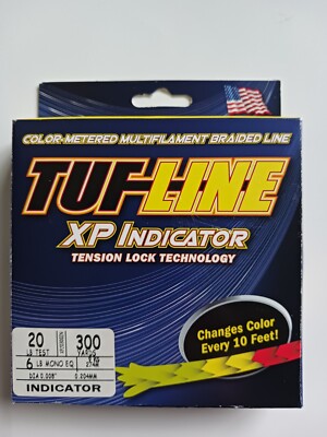 tuf-line xp indicator braided fishing line color-metered 20lb 300yds | eBay
