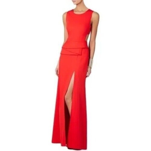 EW BCBG MAX AZRIA BRIGHT POPPY KIARA SLEEVELESS PEPLUM GOWN XVR61D58 Size 2 | eBay