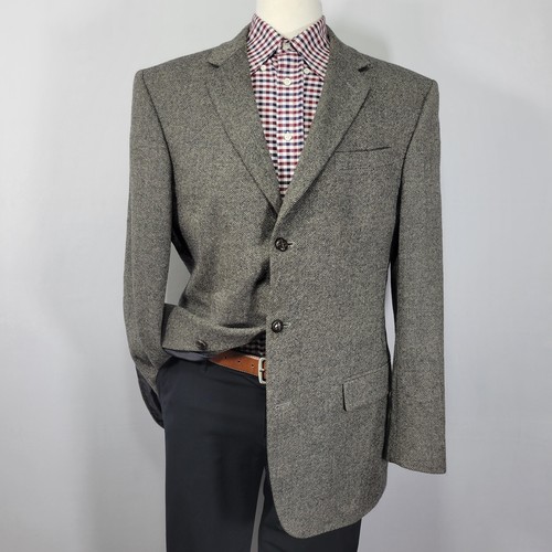 Merona Men's Tweed Sport Coat Blazer Three Button Brown Herringbone ...