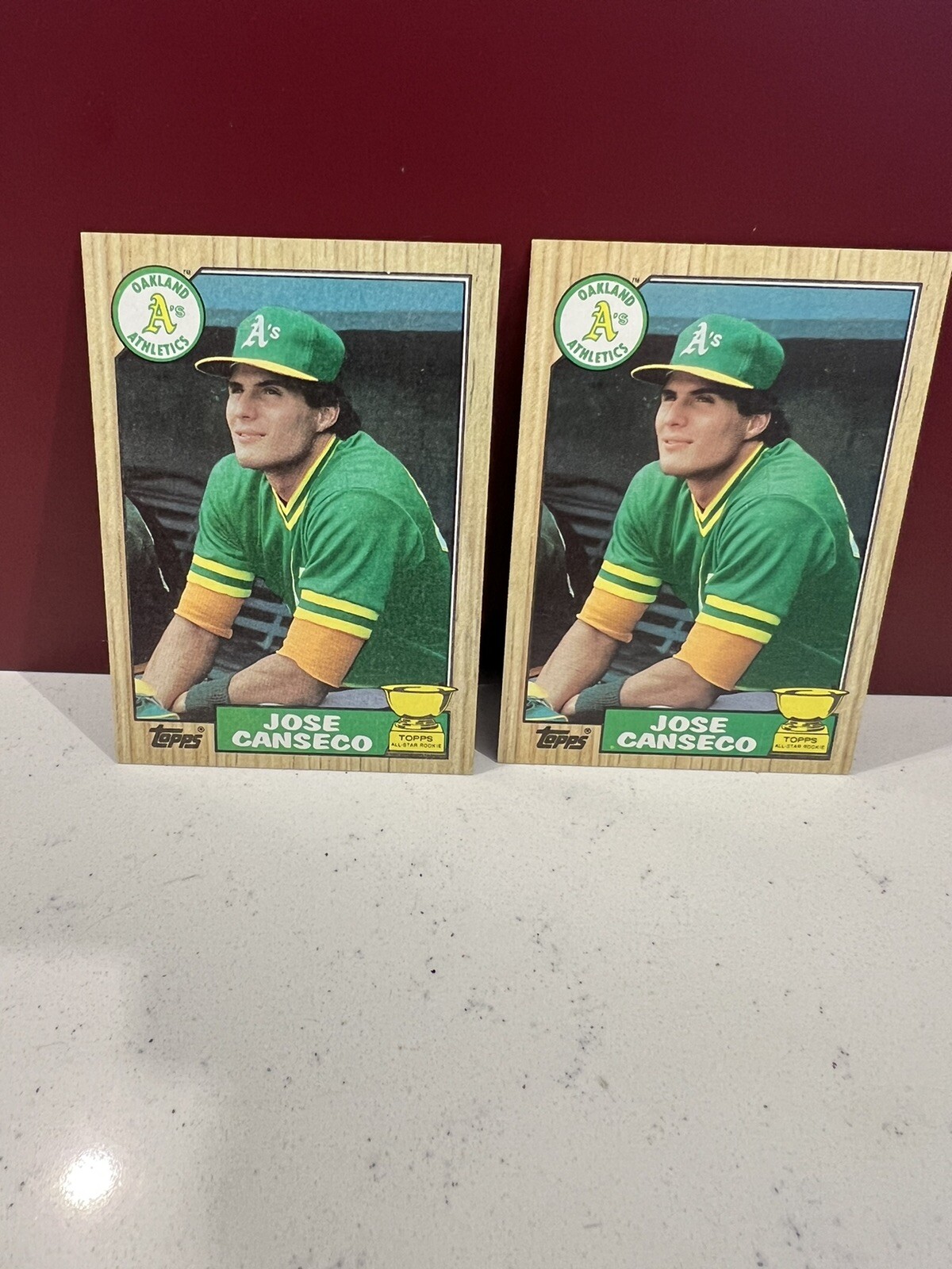 JOSE CANSECO 1987 Topps Baseball ROOKIE Rookie Cup Card #620 ATHLETICS ...