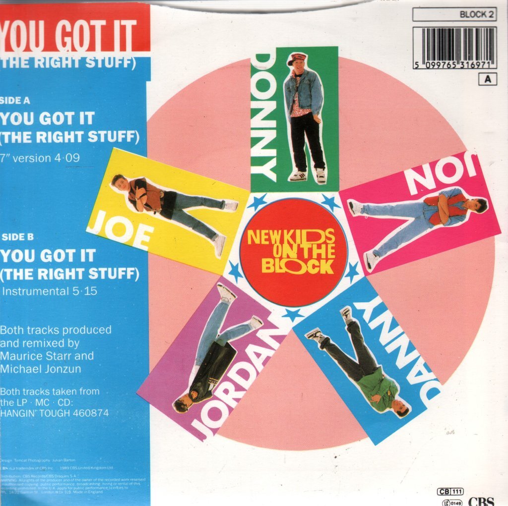 New Kids On the Block You Got It 7" vinyl UK Cbs 1988 - pic sleeve ...