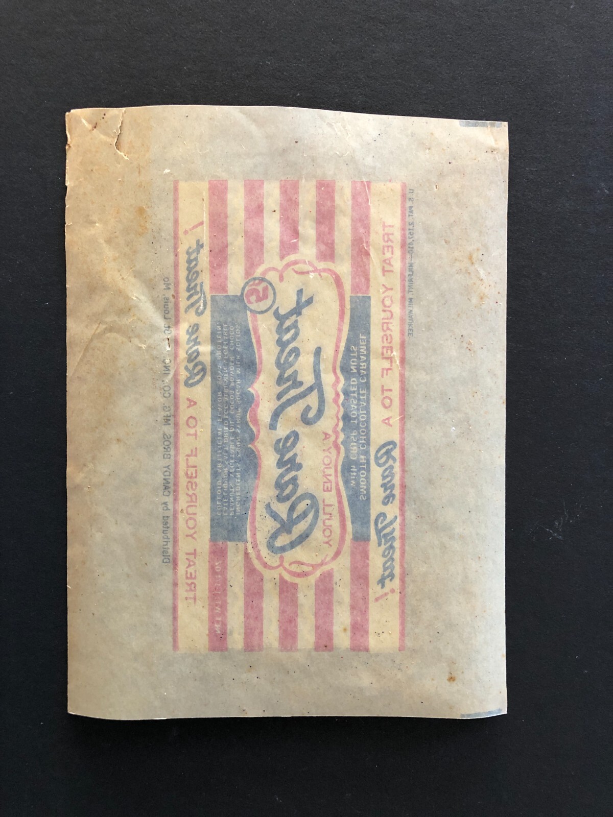 1940 Rare Treat 5 cent Candy Bar Wrapper Candy Bros Mfg. Co. St Louis ...