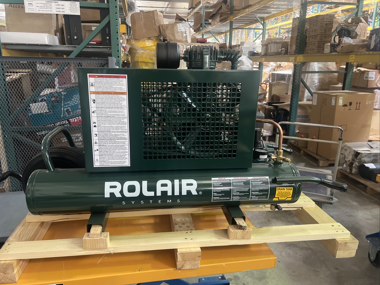 ROLAIR 5715K17 Portable Air Compressor Oil Lubricated 9 gal Wheelbarrow ...