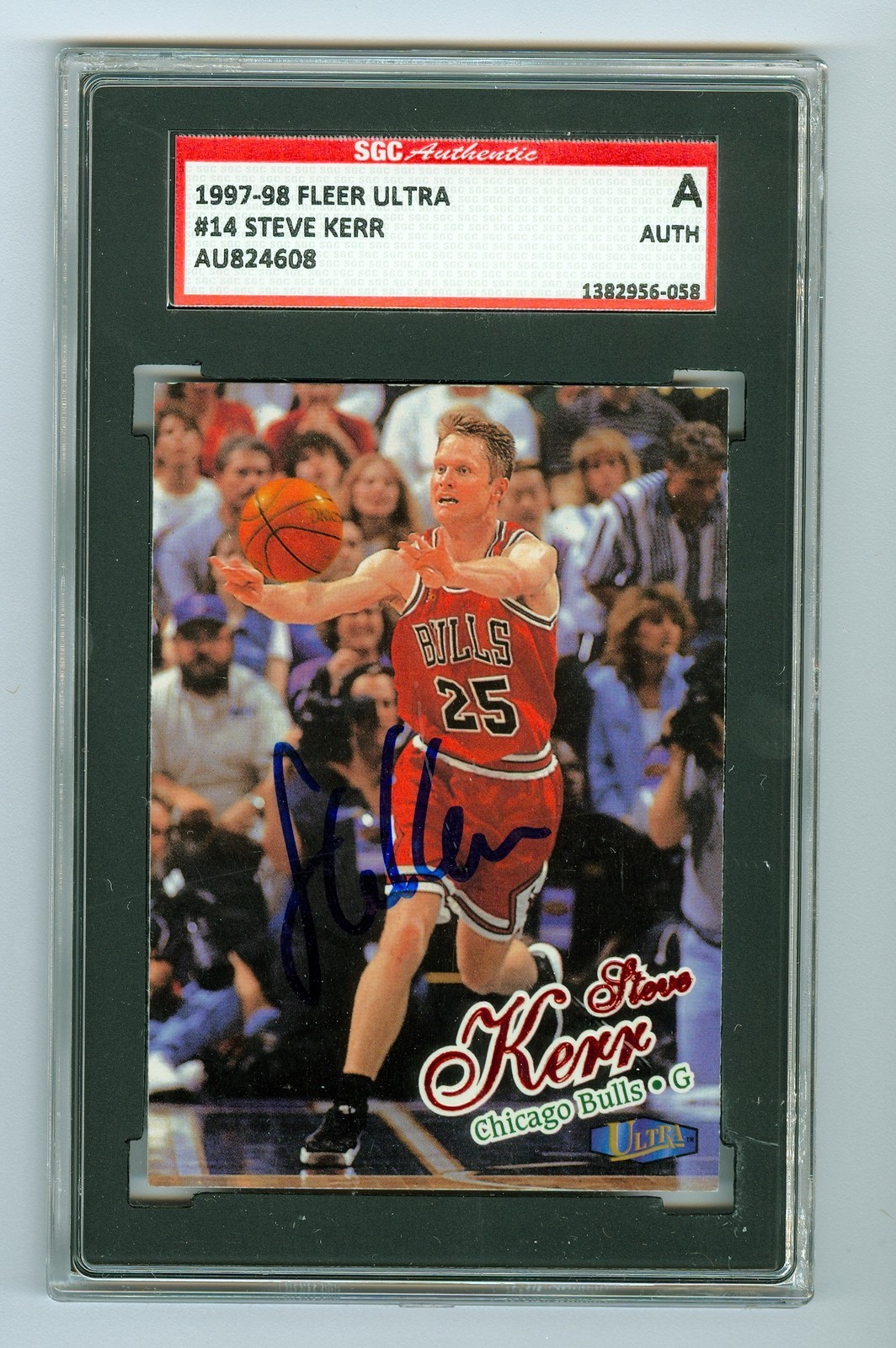 Steve Kerr Autographed 1997-98 Fleer Ultra #14 Bulls SGC Authentic ...