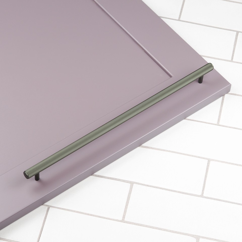 Dark Grey Kitchen Handles Reeded Knurled Grooved Cupboard Drawer Door ...