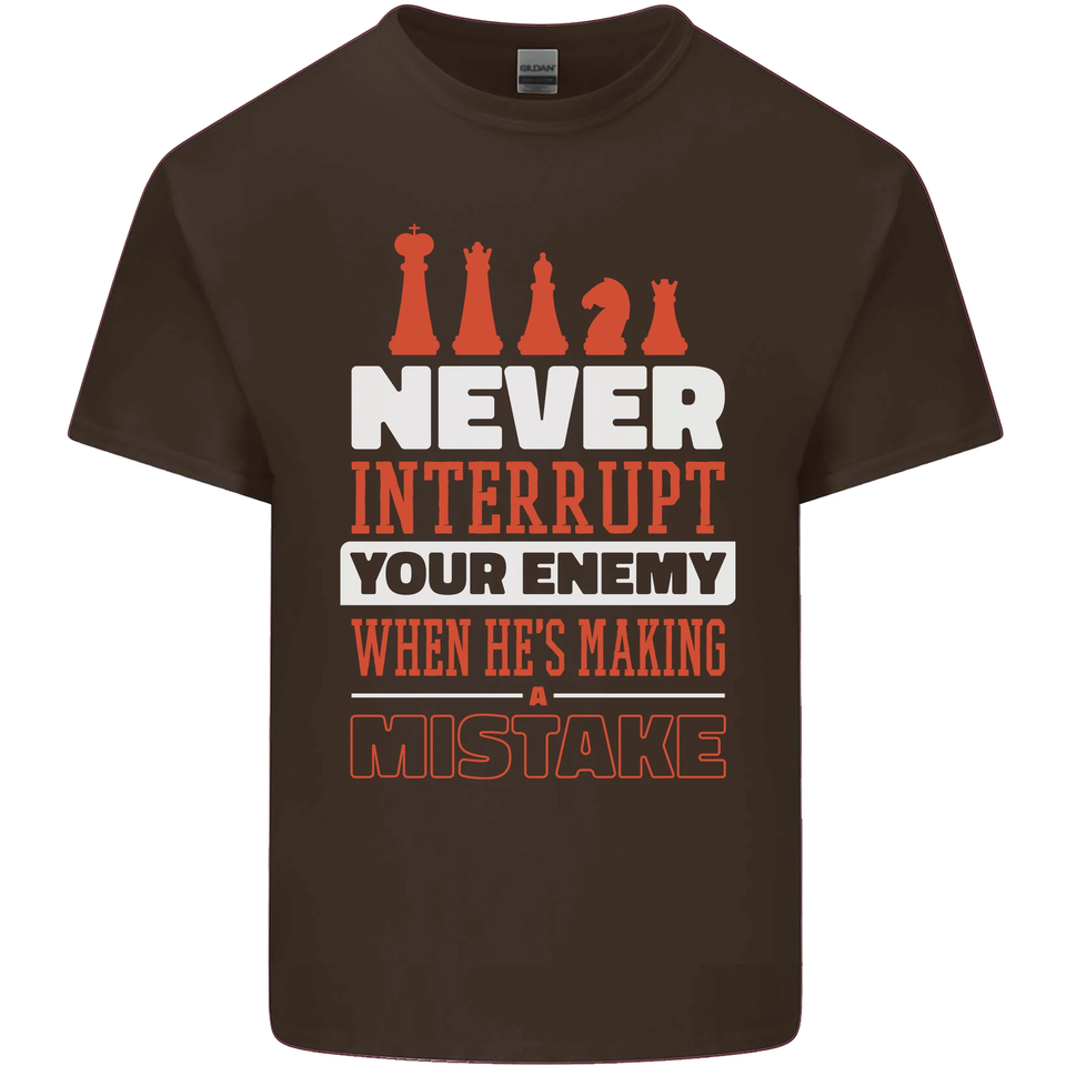 Funny Chess Never Interrupt Your Enemy Mens Cotton T-Shirt Tee Top | eBay