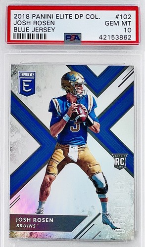 2018 Panini Elite Draft Picks Josh Rosen UCLA RC Blue Variation SP PSA ...