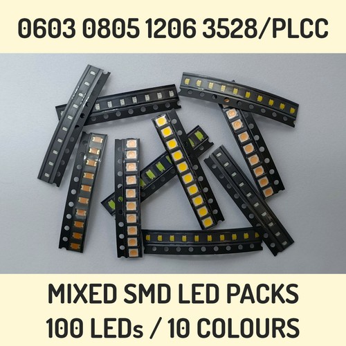 SMD Mixed LED Packs, 0603, 0805, 1206, 3528 PLCC, 100 or 400 LEDs 10 Colours | eBay UK