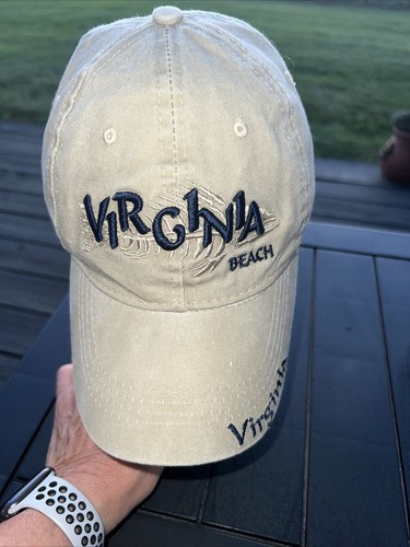 Virginia Beach in Navy on Lt Green Hat Cap Cotton Bonefish under ...