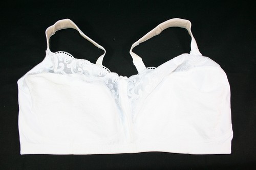 135X02 Glamorise 9810 Soft Shoulders Jacquard & Lace Soft Cup Bra 46F ...