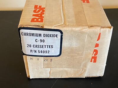NOS NIB Case of 20 BASF C-90 Chromium Dioxide Cassette Tapes P/N 54002 ...