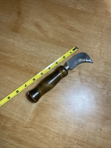 Vintage Red Devil Union Hook Knife with Wood Handle. Sharp Blade | eBay