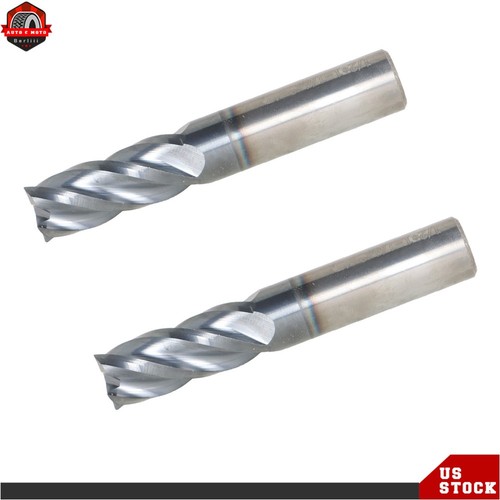 2Pcs 1/2" 4 Flute VARIABLE HELIX Carbide End Mill 3" Overall Length ...