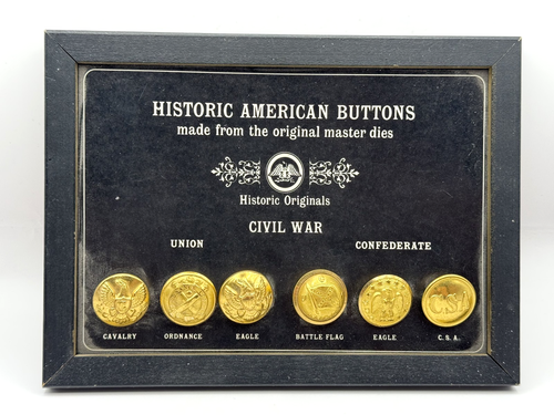 Historic American Civil War Buttons Framed Union & Confederate | eBay