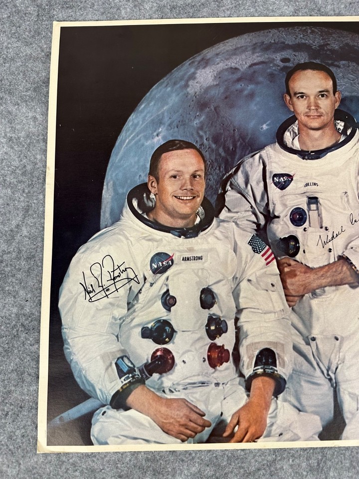 VTG NASA Apollo 11 Astronauts Cardstock Poster 1969 Moon Landing Aldrin ...