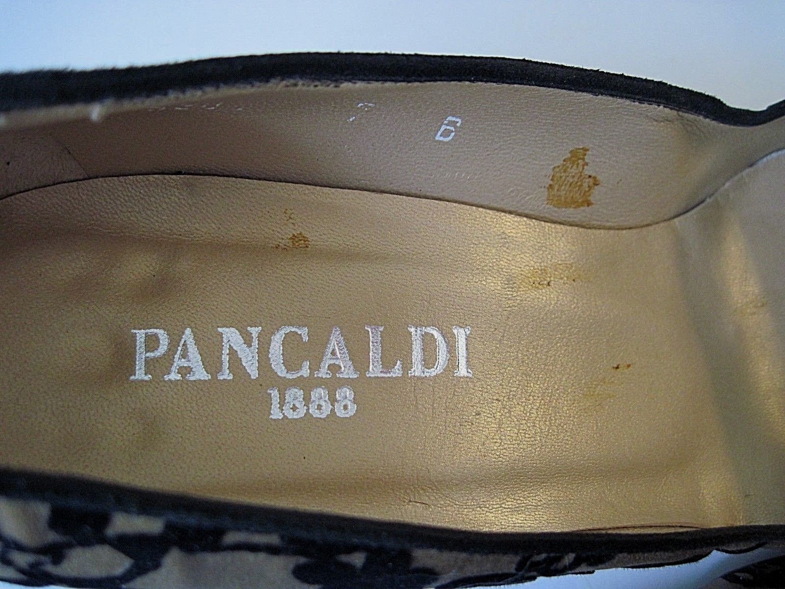 Authentic Pancaldi Made Italy Womens Brown Black Silk Dress Pumps Size ...