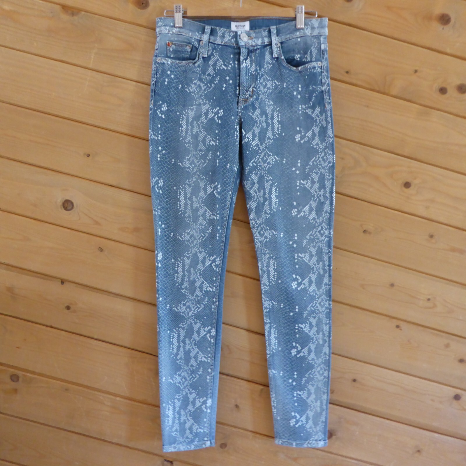 Hudson Midrise Light Blue Nico Super Skinny Copperhead Snakeskin Jeans ...