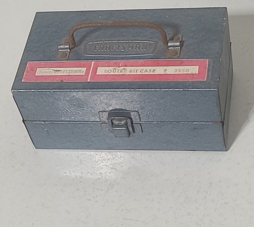 Vintage Sears Craftsman Blue Metal Router Bit Box Case 9 2550 With Some ...