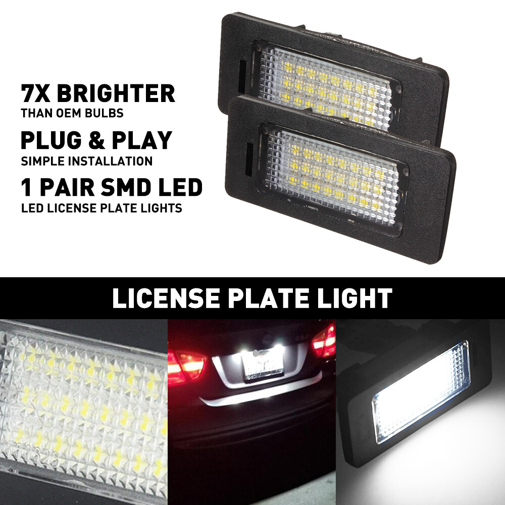 Fit BMW E90 E92 E39 E60 E61 E70 M5 AA LED White License Plate Lights Left +Right | eBay