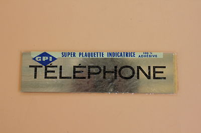 GPI plaquette indicatrice signalitique adhesive 17*4,5cm TELEPHONE déco ...