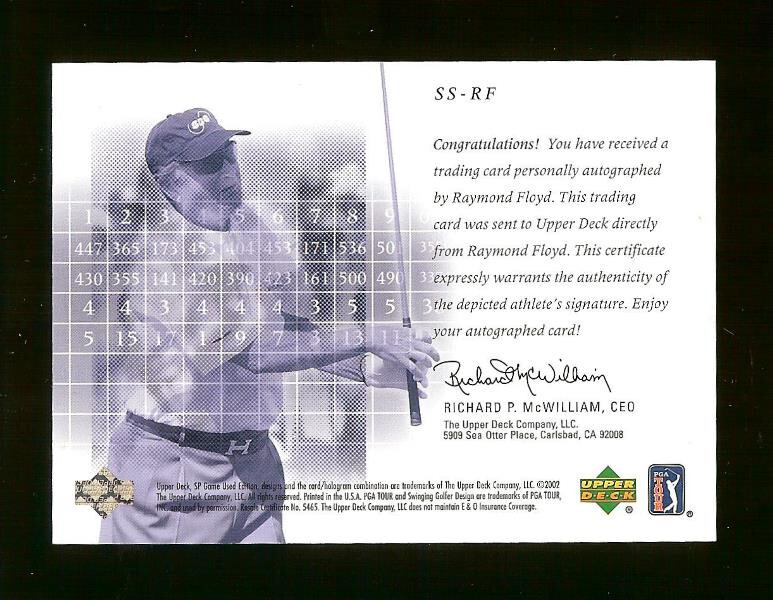 2002 SP Game Used Scorecard Raymond Floyd Autograph SS-RF | eBay
