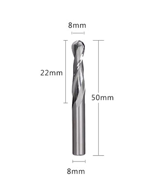 1pc Carbide Spiral Router Bit Up&Down Compression Bit 8*22 mm Cut Size ...