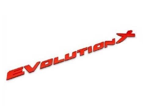 Red Evolution X 3D Boot Badge Emblem for Mitsubishi Lancer EVO Rear ...