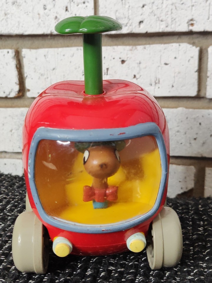 Vintage 1995 Tomy Apple Car Richard Scarry Lowly Worm -RARE-Push Stem ...