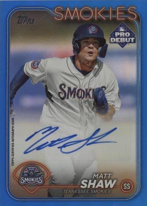 2024 Topps Pro Debut - Matt Shaw #PD-133 Blue Foil Autographs /150 (AU ...