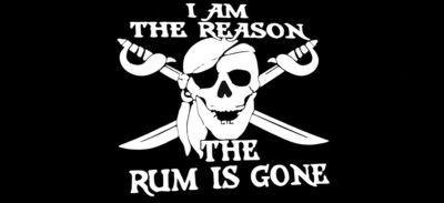 I Am The Reason The Rum In Gone Pirate Black & White Vinyl Decal Bumper ...