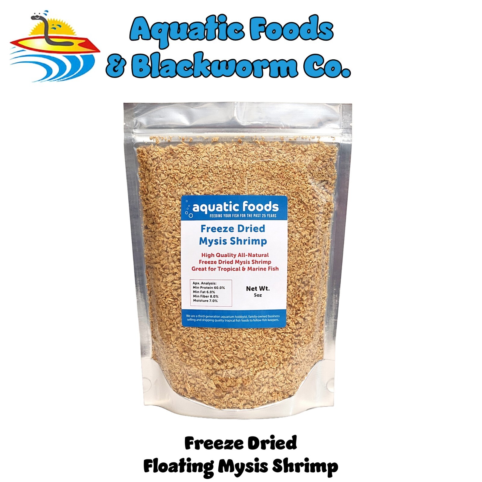 5oz Mysis Shrimp-Freeze Dried Mysis Shrimp for Saltwater Fish, All ...