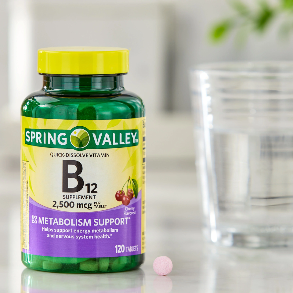 (2 PACK )Spring Valley Vitamin B12 Quick Tablets Sdpplement 2500 Mcg ...