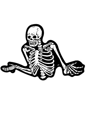 Skeleton Shrugging Sticker (3 Inch) Line Art Minimal Gothic Sketch ...
