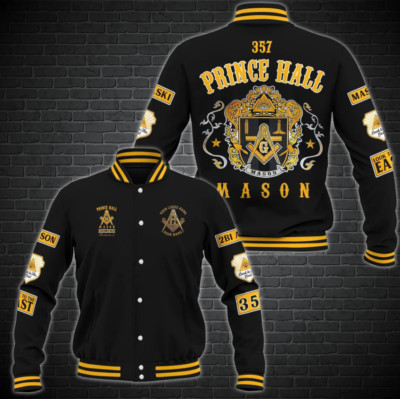 Custom Name Freemasonry 357 Prince Hall Mason 3D Baseball Jacket S-5XL ...
