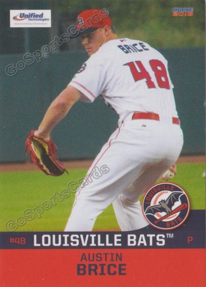2018 Louisville Bats Austin Brice RC Rookie Cincinnati Reds | eBay