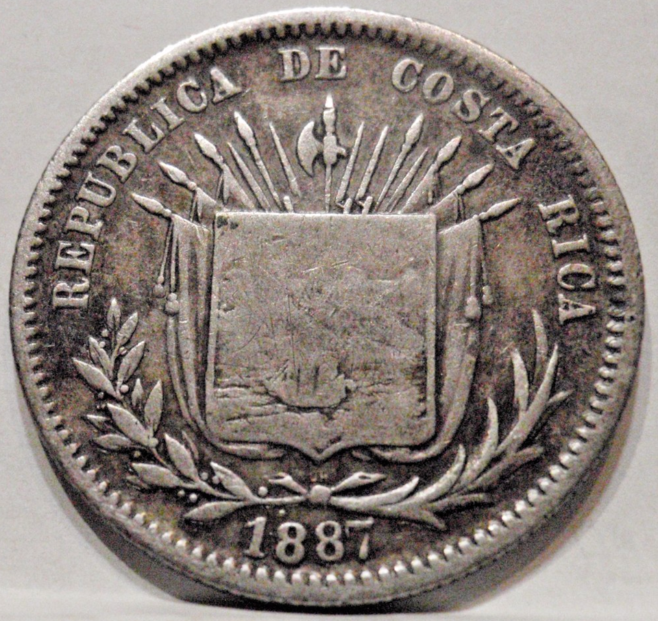 1887 9Ds GW Costa Rica 25 Centavos KM# 127.2 Silver! Scarce! | eBay