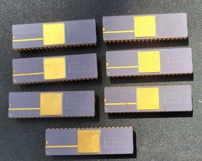 LOT x 7 Intel C8087 '80 '84 Vintage CPU DIP 40 GOLD PINS | eBay
