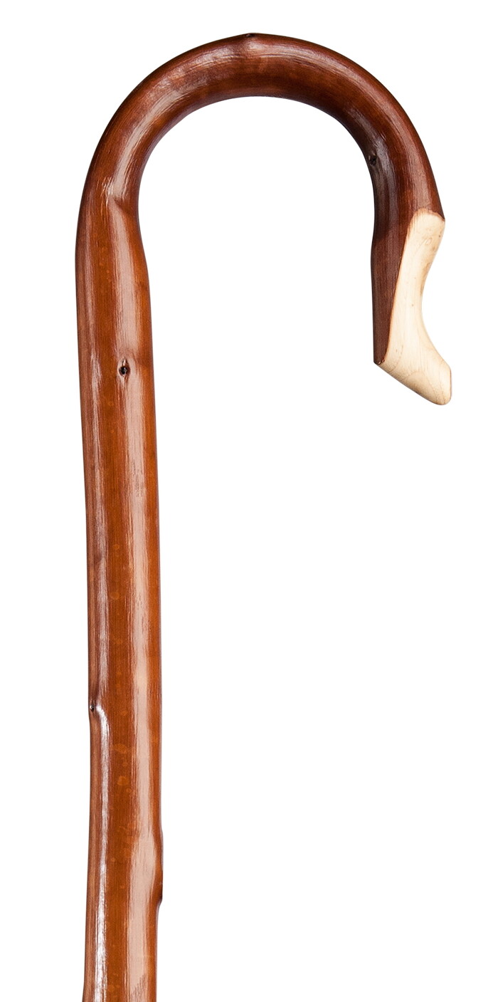 Chestnut Shepherd's Crook Alpine Metal Ferrule Rustic Natural Walking ...