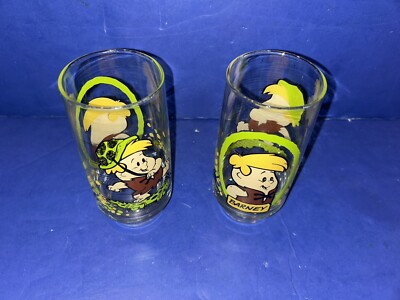 Vintage 1986 Pizza Hut The Flintstones Kids Barney Glasses - Lot of 2 ...