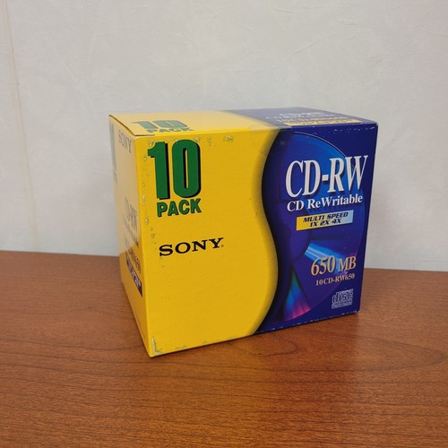 Brand New 10 Pack Sony CD-RW650 Rewritable CDs 650 MB Multi Speed 1X 2X ...