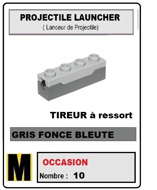 x10 LEGO PROJECTILE LAUCHNER 1x4 tireur à ressort - 30388 - GRIS FONCE ...