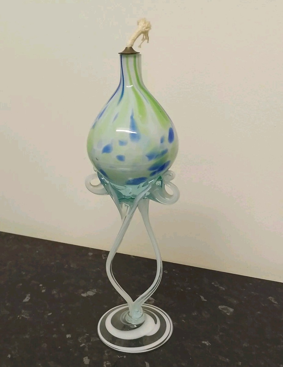 Hand Blown Glass Oil Lamp