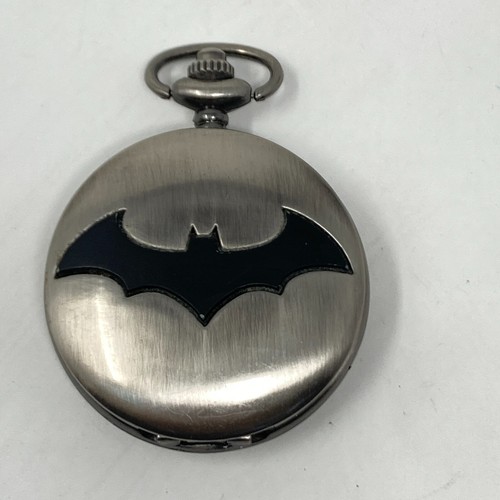DC Comics Batman Pocket Watch Men Silver Tone New Battery 46mm | eBay