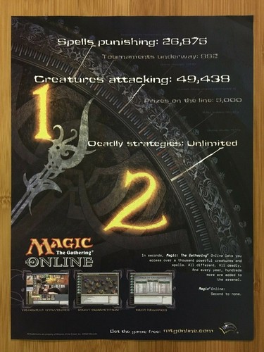 Magic: The Gathering Online 2002 Vintage Poster Ad Print Art Official ...